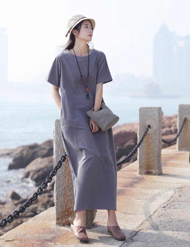 Summer Linen Robes Loose Linen Dress Cotton Linen Maxi Dress - Etsy