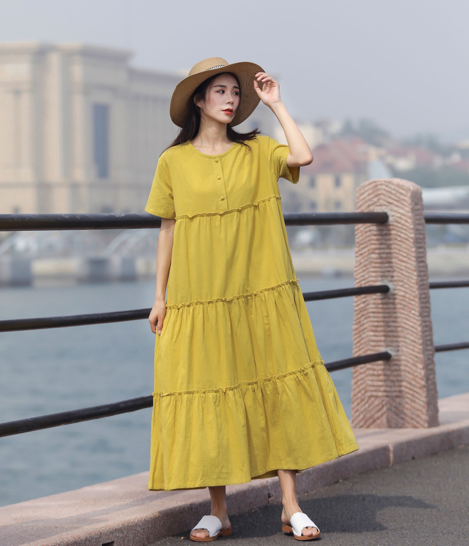 Loose Fitting Summer Linen Dress Spring Cotton Maxi Dress Plus - Etsy