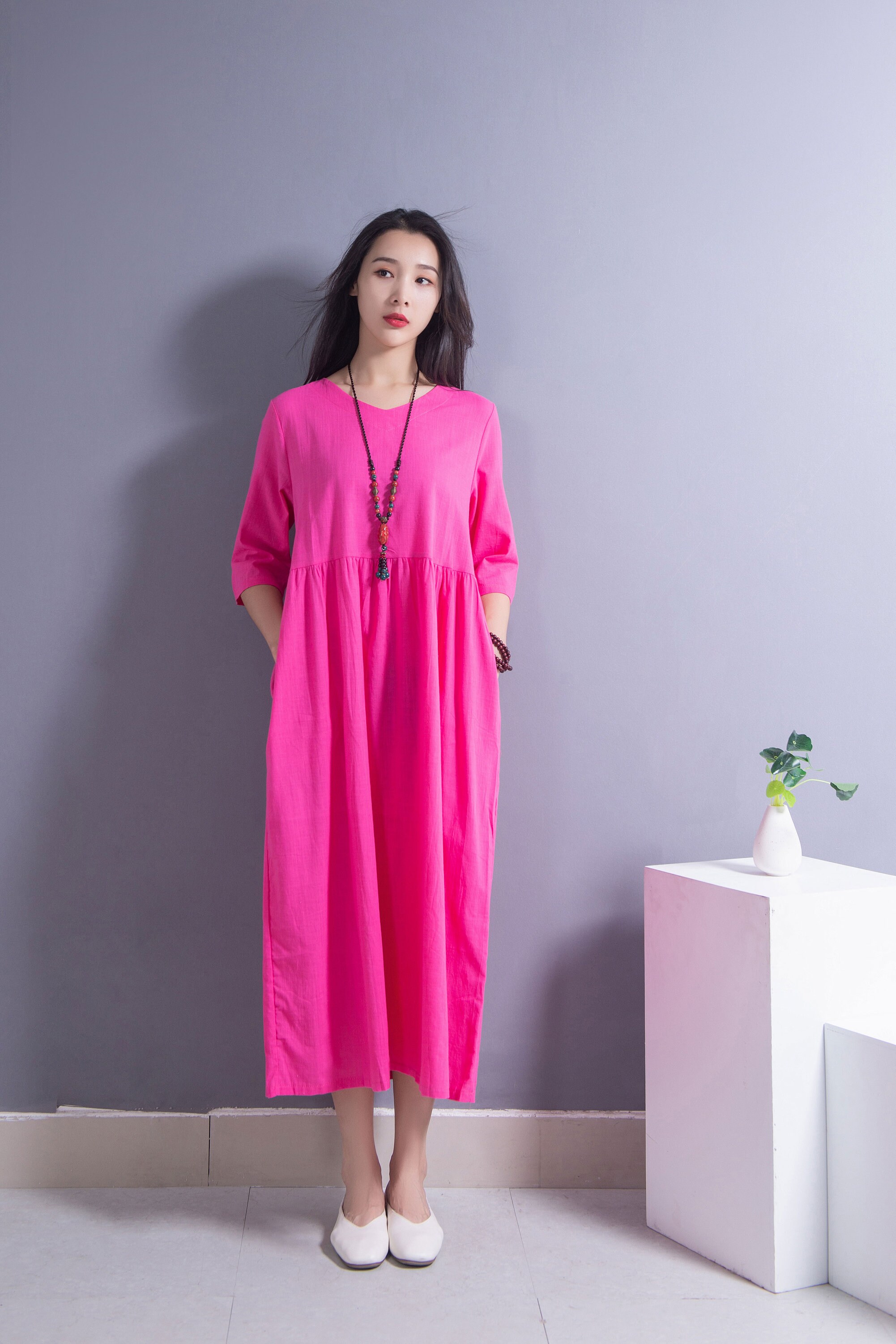 Loose Fitting Linen Dress Cotton Linen Maxi Dress Oversized | Etsy