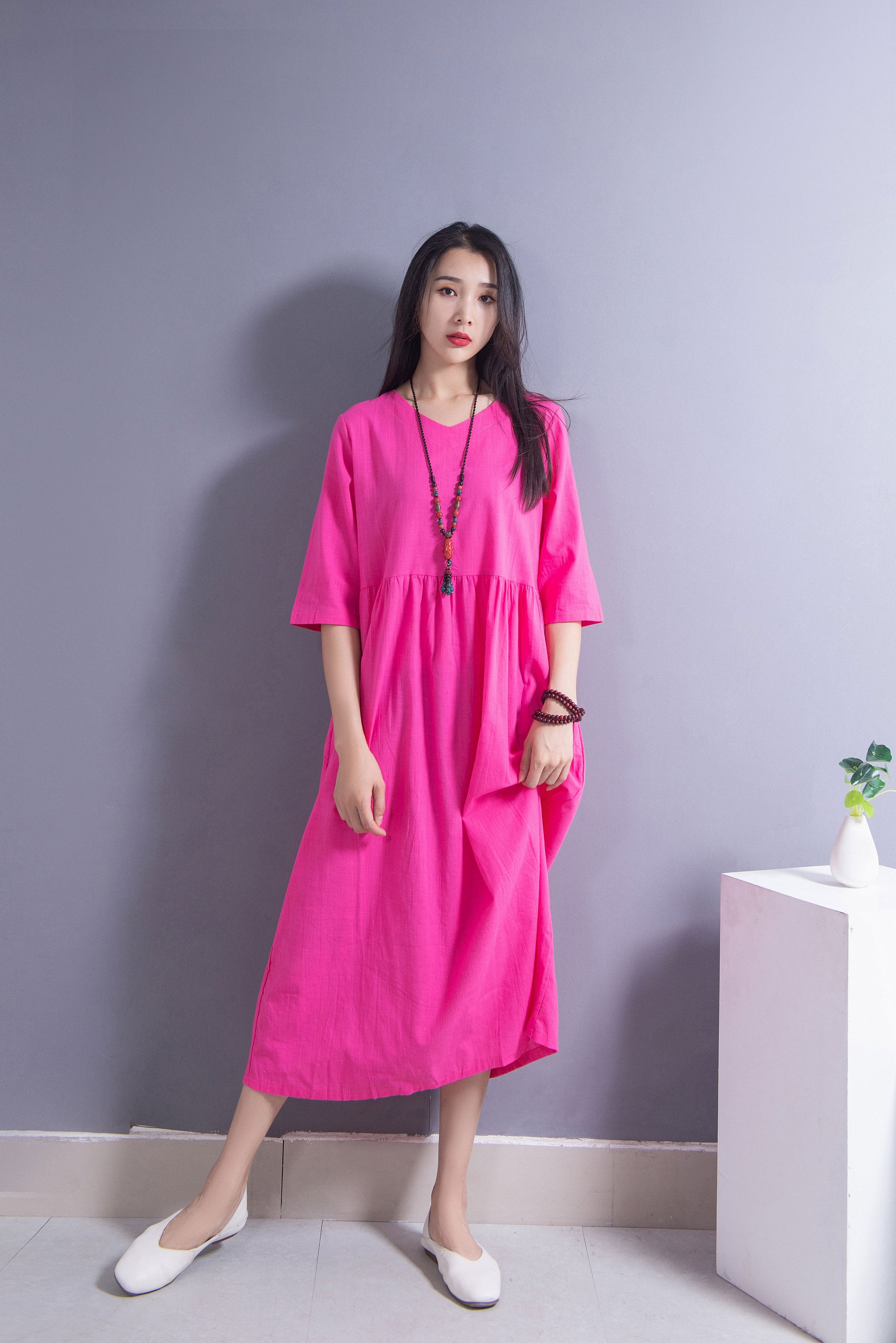 Loose Fitting Linen Dress Cotton Linen Maxi Dress Oversized | Etsy