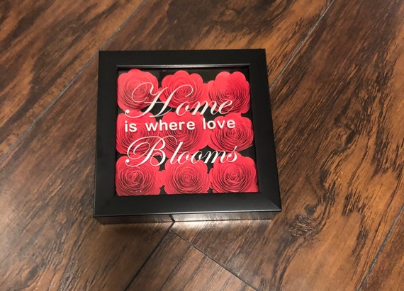 Solid Colored Flower Shadow Box | Etsy