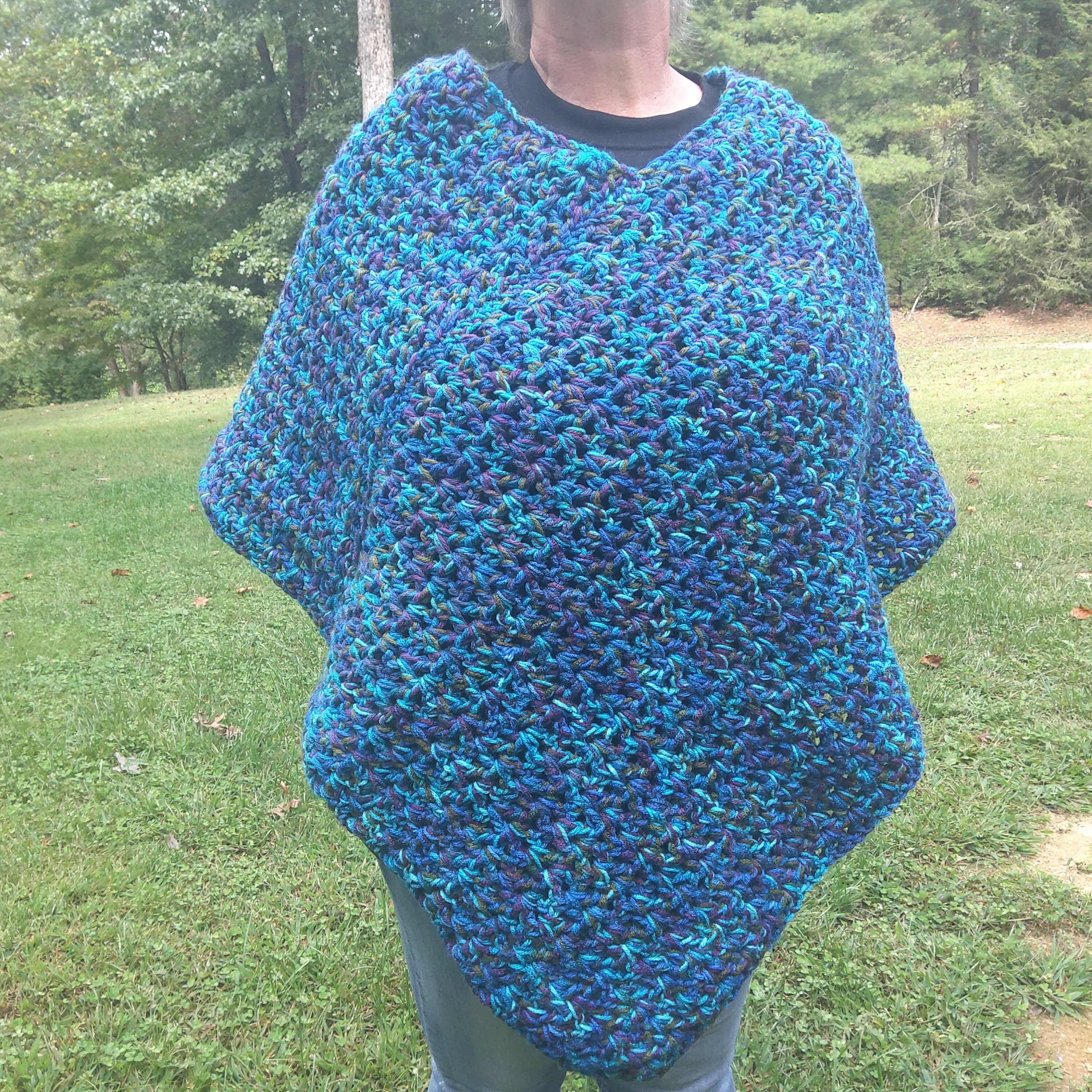 Beginner Crochet Poncho PDF Pattern: Easy Dc Stitches, Instruction ...