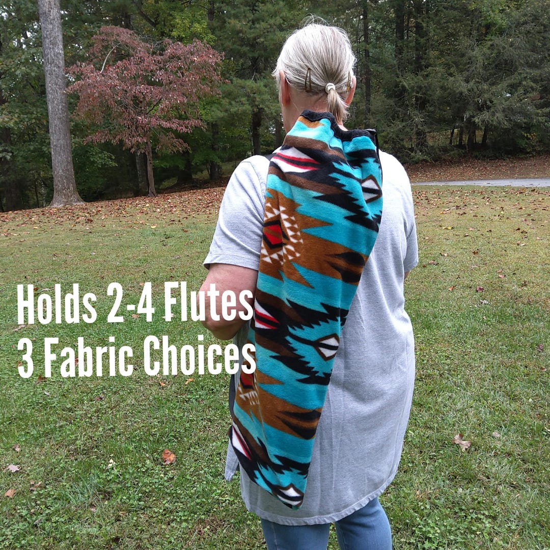 Multi Native American Style Flute Bag With Shoulder Strap, Holds 2-4 ...