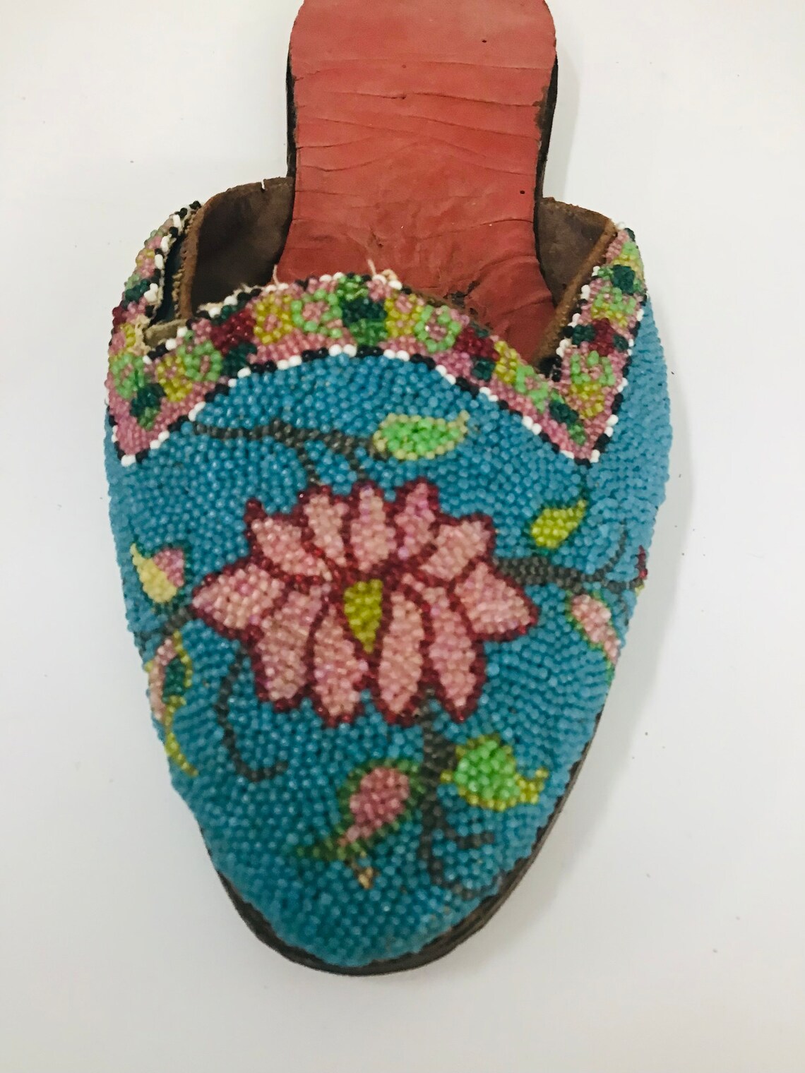 Hand Micro Beaded Asian Flat Mules 1900s or Before. - Etsy