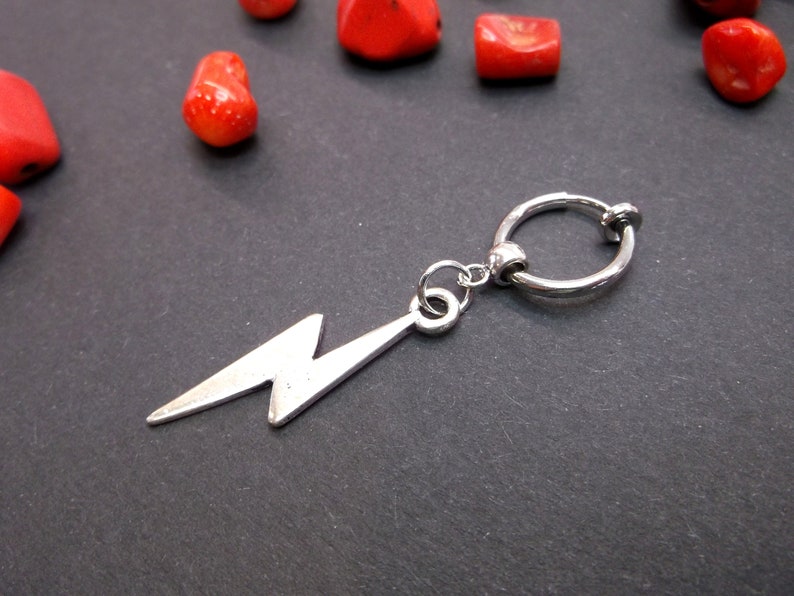 One Lightning Strike Earring, David Bowie Accessory, Flash Earring, Men ...