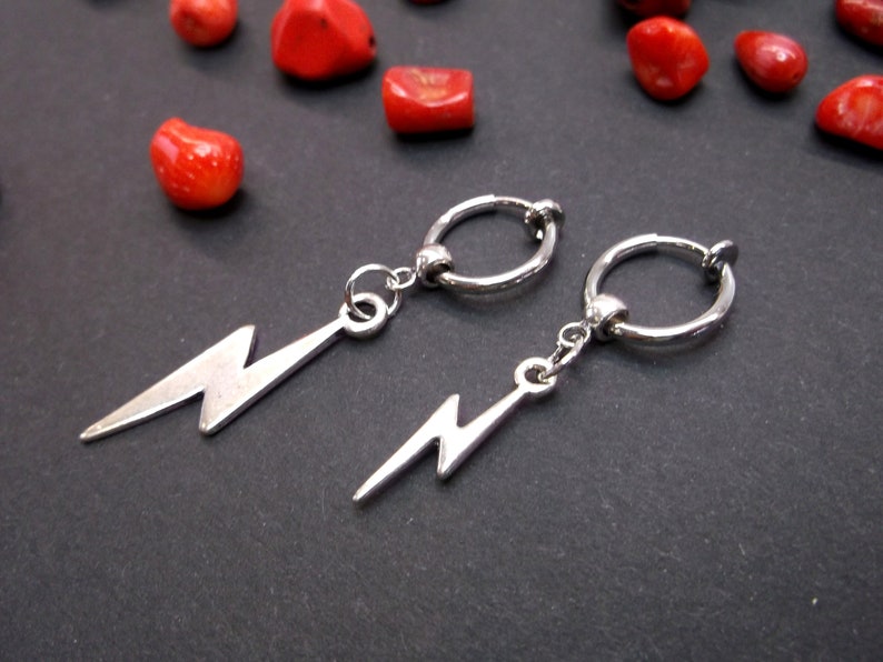 One Lightning Strike Earring, David Bowie Accessory, Flash Earring, Men ...