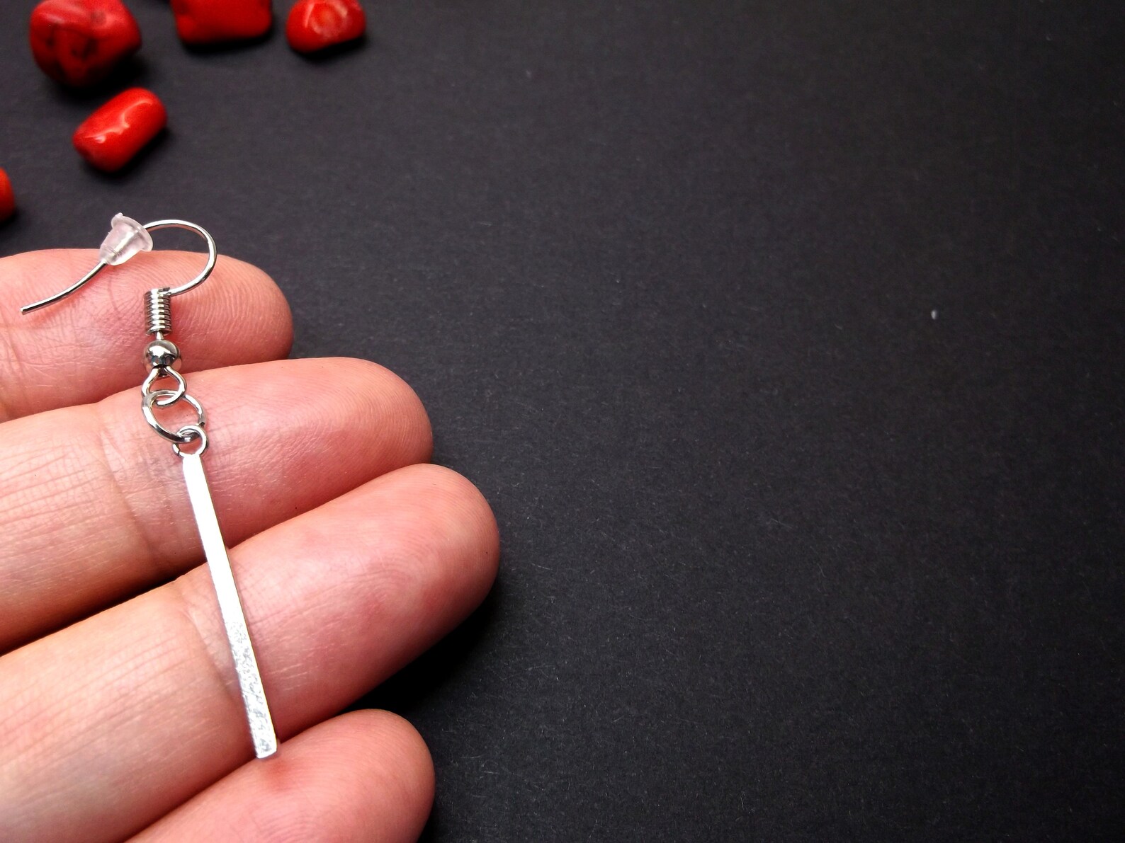 One Stick Dangle Stick Earring Male Stick Dangle Stick Long Earring Men ...