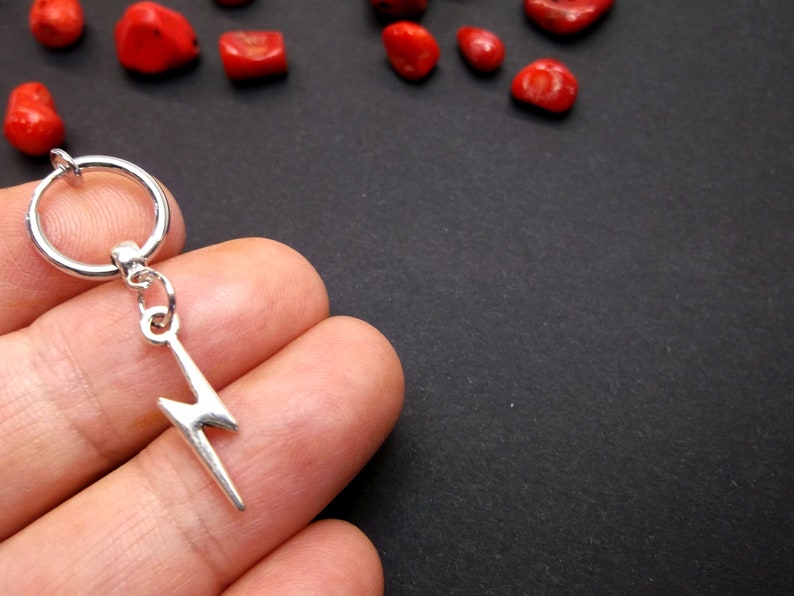 One Lightning Strike Earring, David Bowie Accessory, Flash Earring, Men ...