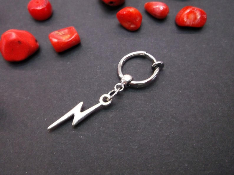 One Lightning Strike Earring, David Bowie Accessory, Flash Earring, Men ...