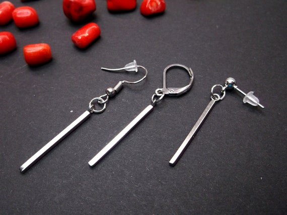 One Stick Dangle Stick Earring Male Stick Dangle Stick Long | Etsy