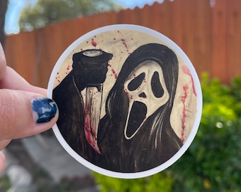 Ghostface Scream Sticker, Horror Icon, Slasher Film, Halloween Sticker ...