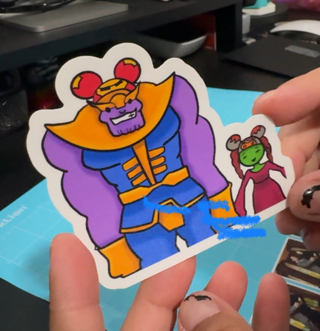 Thanos and Gamora, Avengers Inspired Sticker, Cell Phone Case Bullet ...