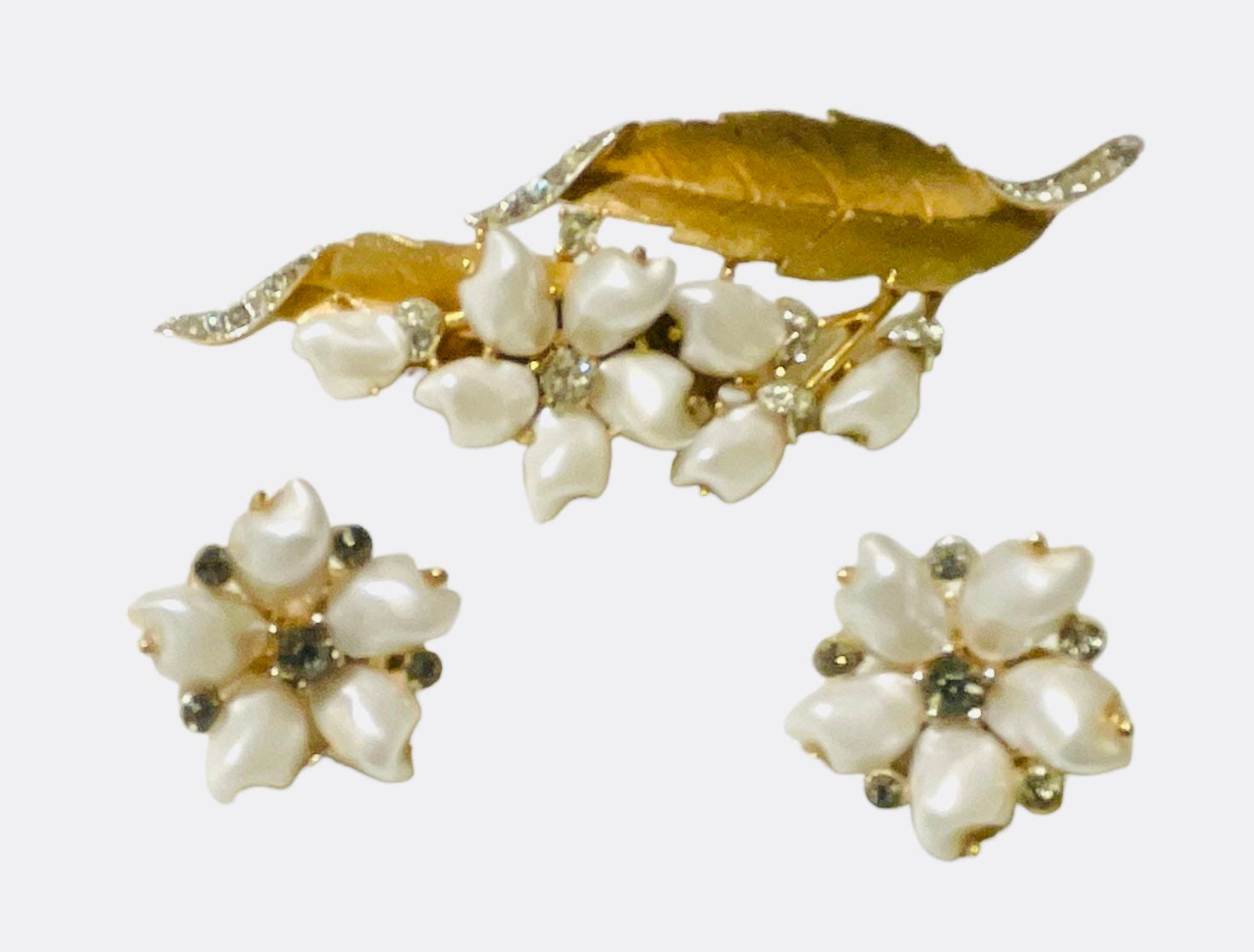 Vintage Trifari Alfred Philippe Baby Tooth Pin Brooch and Matching ...