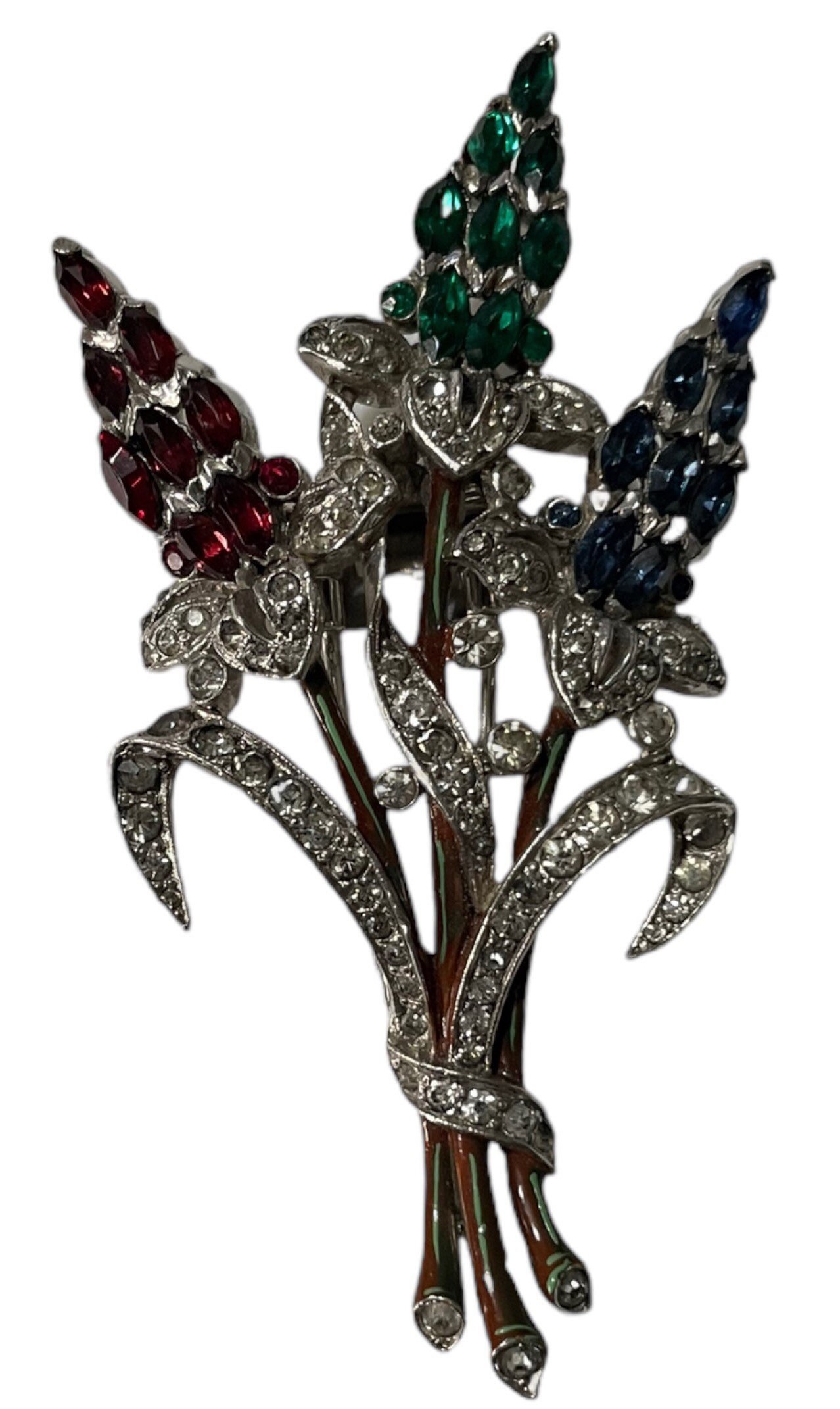 Rare Vintage Trifari Alfred Philippe Pave Flower Spray Fur Clip - Etsy