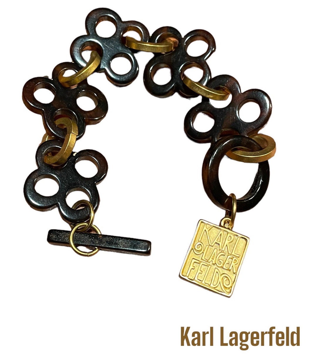 Karl Lagerfeld Lucite Logo Chain Bracelet - Etsy