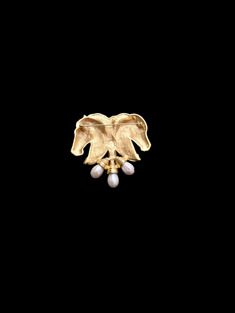 Elizabeth Taylor Tandem Double Horse Heart Brooch Pin - Etsy