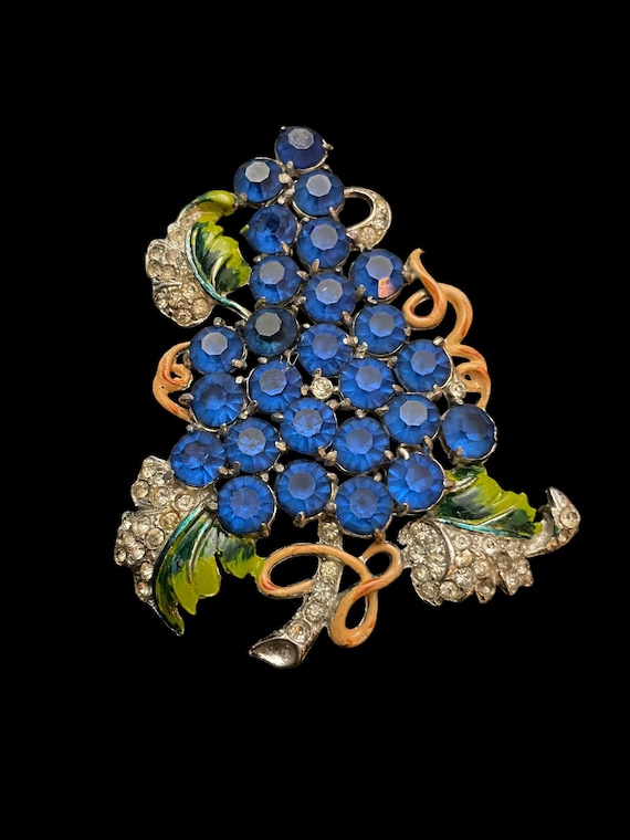 1940s Rare vintage Staret Grape Brooch Pin - Gem
