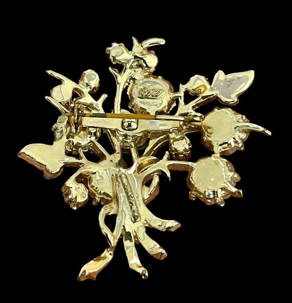 Vintage Coro Flower bouquet brooch pin - Gem