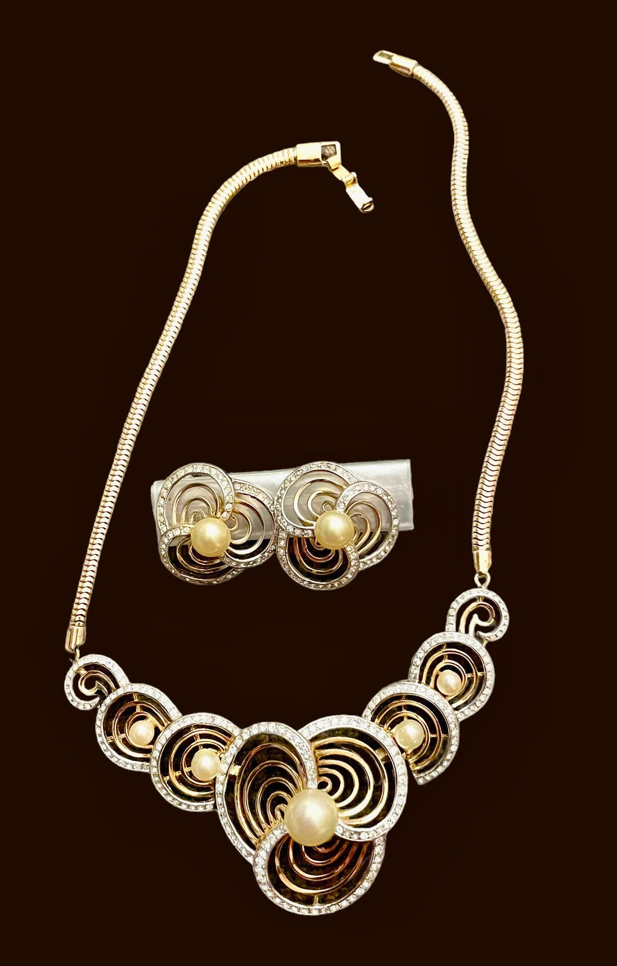 Vintage Crown Trifari Alfred Philippe Trefoil Necklace and Earrings - Etsy