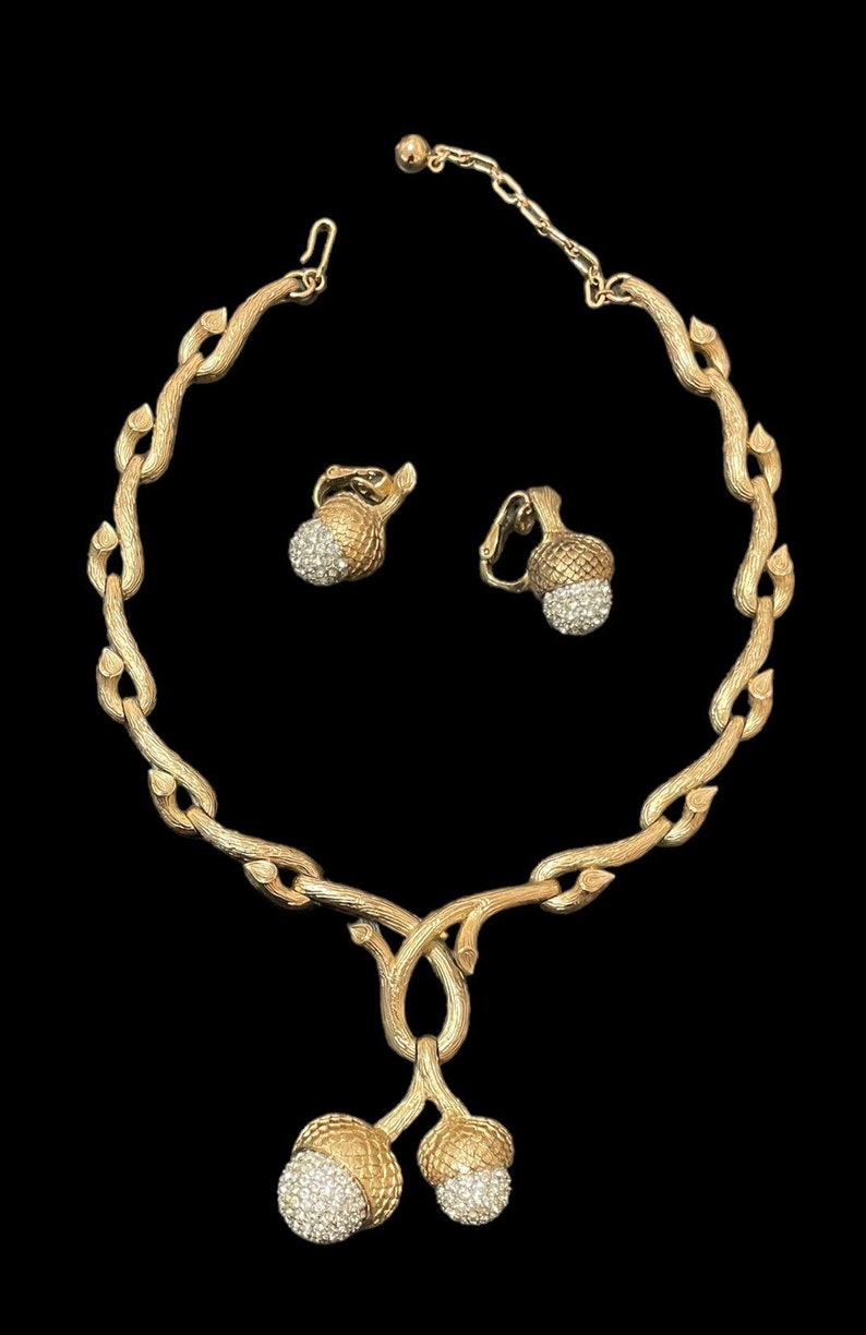 Rare Vintage Trifari Branch Necklace and Matching Earrings - Etsy