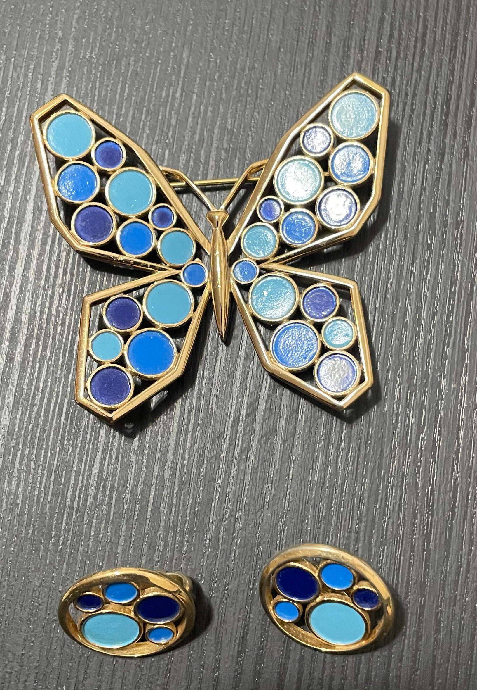 Vintage 1960s Trifari Alfred Philippe Confetti Butterfly Brooch Pin and ...