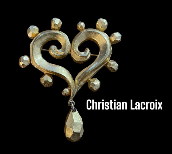 Rare Vintage Christian Lacroix heart brooch pin Etsy