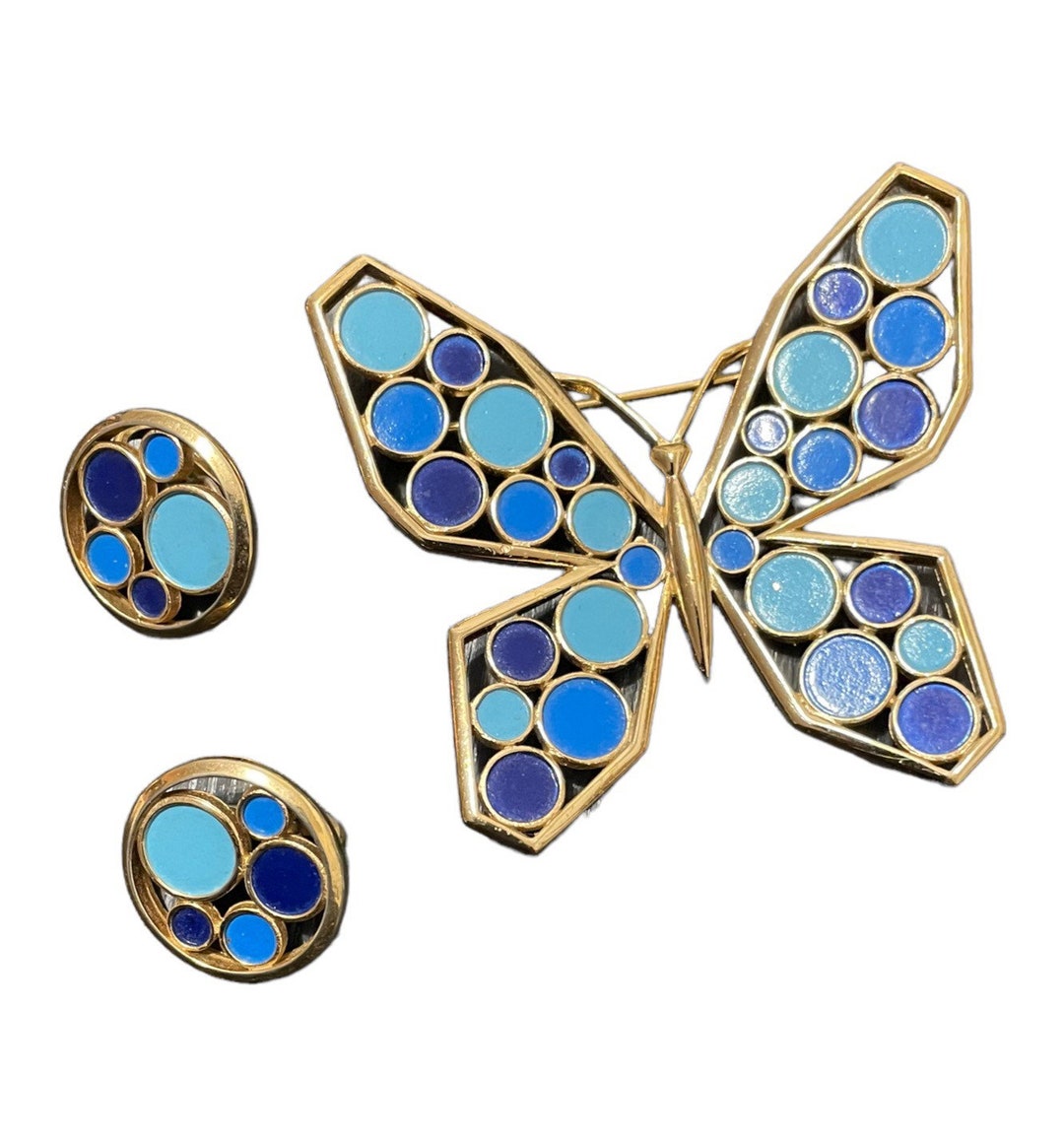Vintage 1960s Trifari Alfred Philippe Confetti Butterfly Brooch Pin and ...