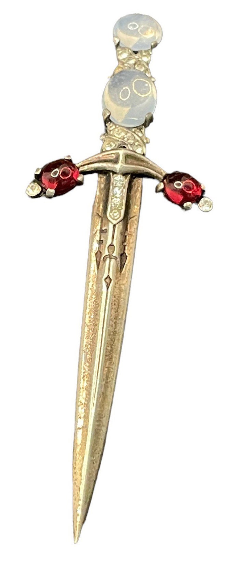 Trifari Jelly Belly Moonstone Crown Brooch, Sword and Matching Earrings ...