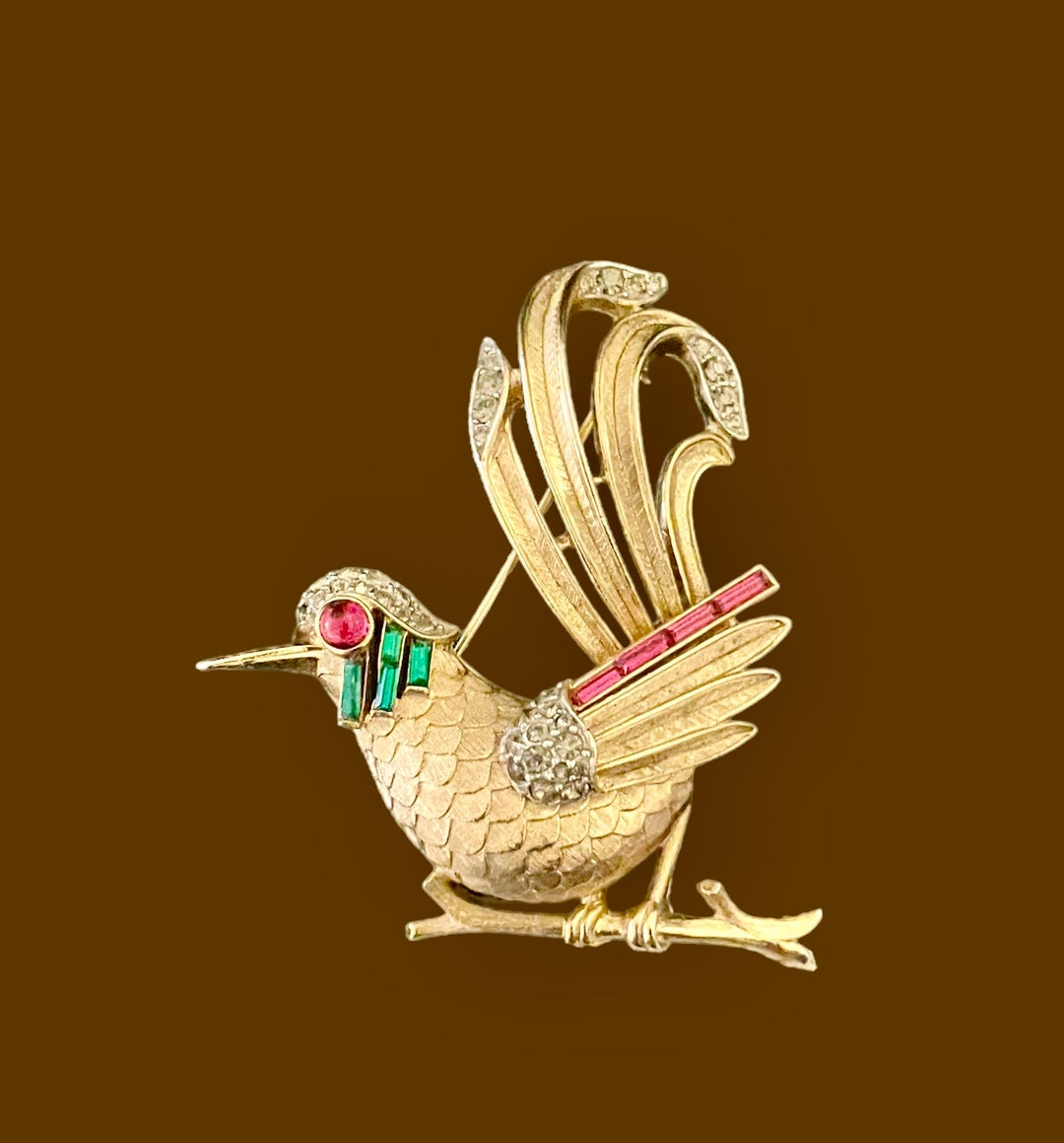 Vintage Trifari Bird of Paradise Brooch: Alfred Philippe Design - Etsy