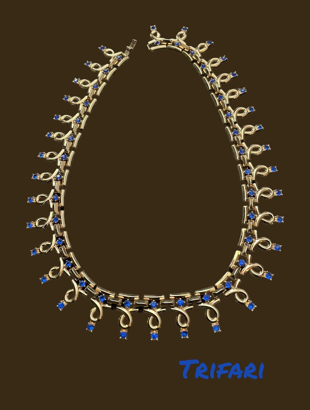 Trifari Alfred Philippe Gold Pave Loops Chocker Necklace - Etsy