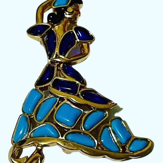 Trifari “Modern Mosaics” Flamenco Dancer - Gem