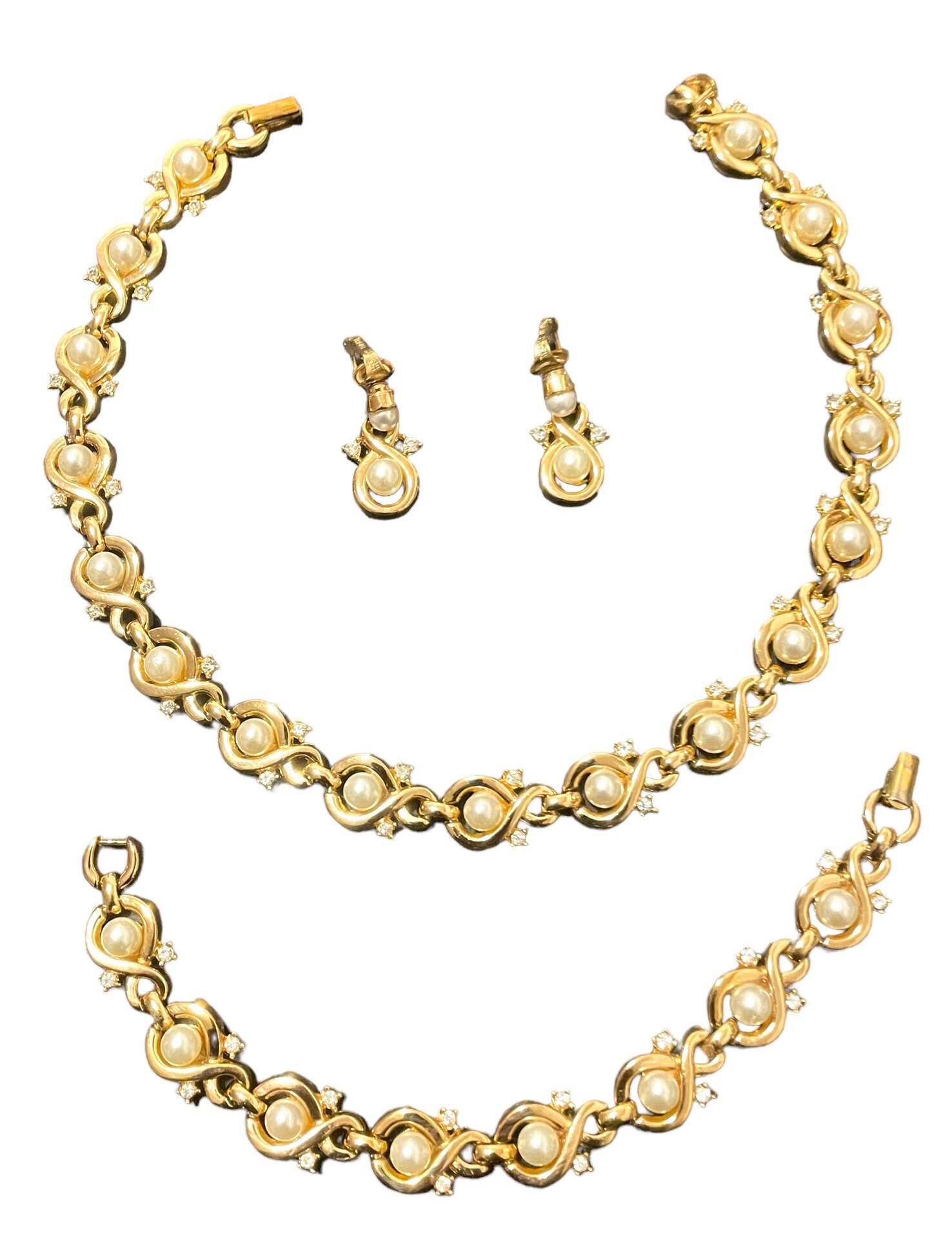 Vintage Crown Trifari Alfred Philippe Gold Tone Chocker Matching ...