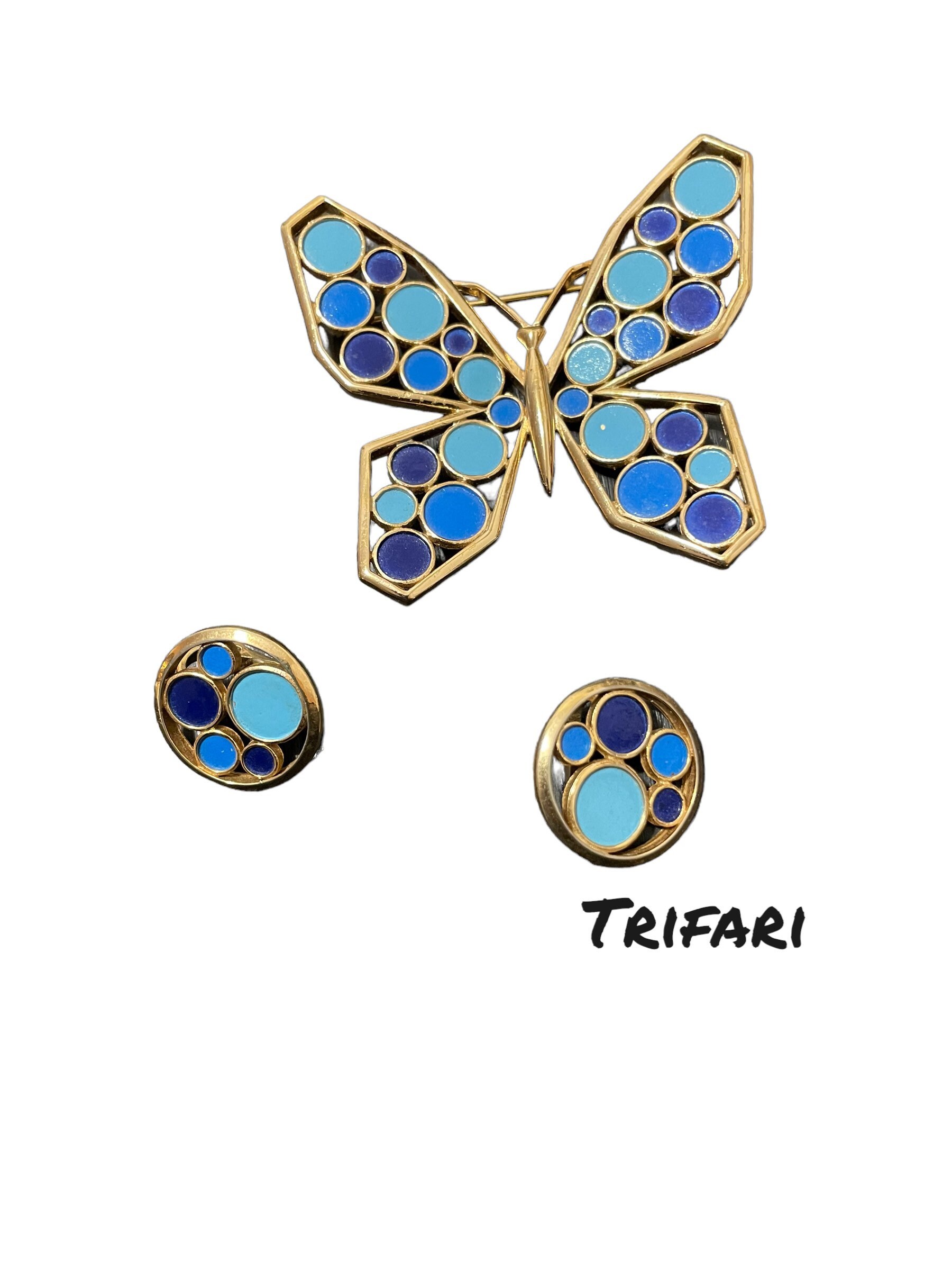 Vintage 1960s Trifari Alfred Philippe Confetti Butterfly Brooch Pin and ...
