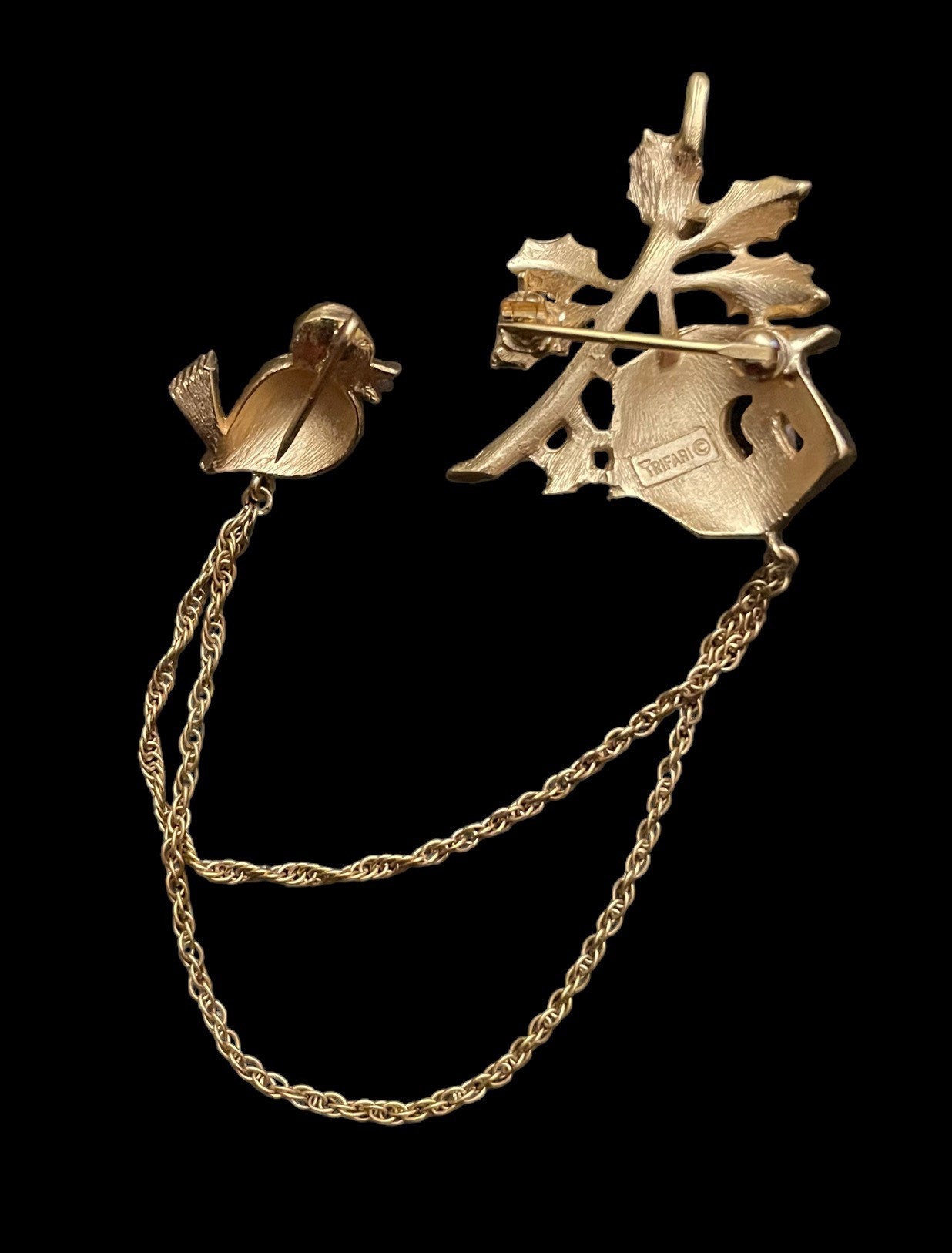 Vintage Crown Trifari Bird House and Bird Pin Brooch - Etsy