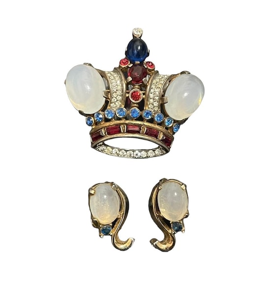 1940s Vintage Trifari Alfred Philippe Large Crown and… - Gem