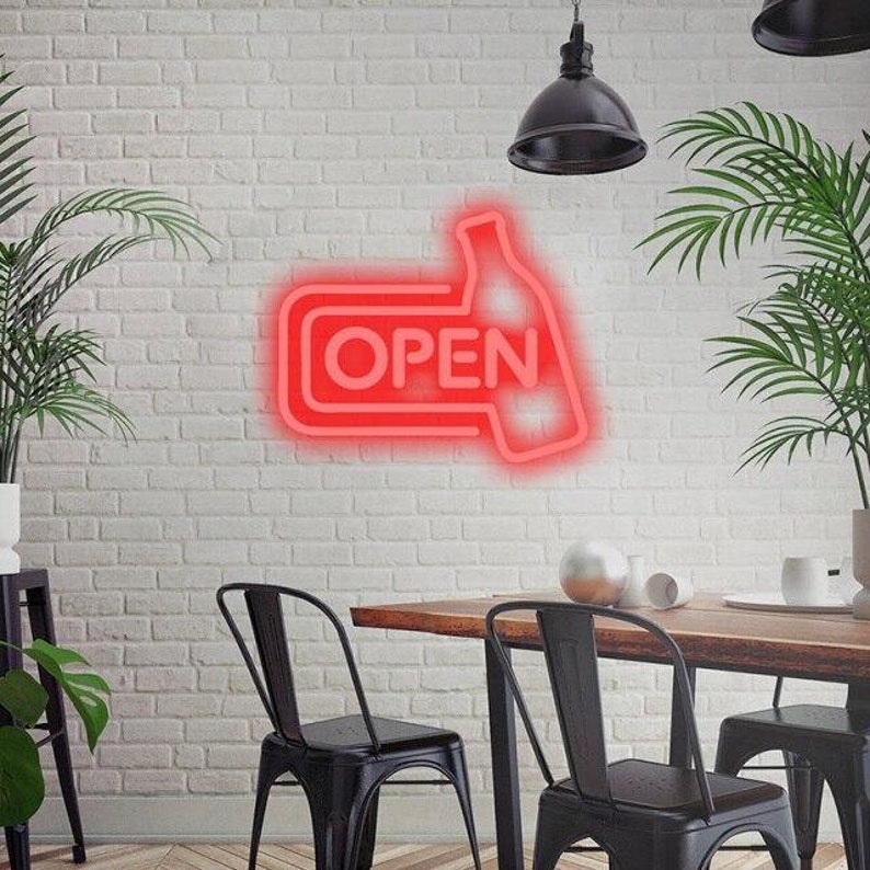 Art & Collectibles Custom LED Neon Sign Phrase Display OPEN Paint ...