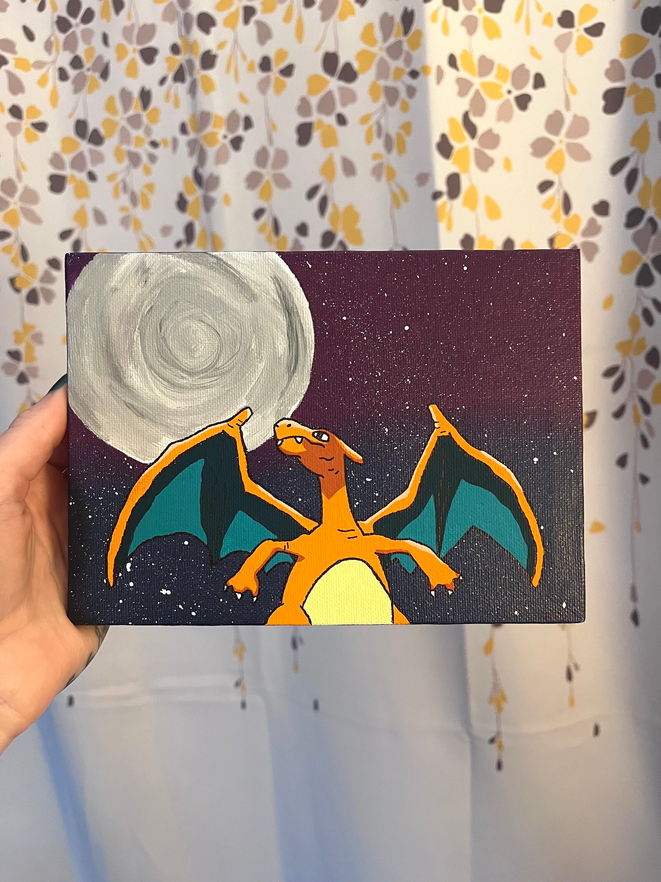 Pokemon Charizard Painting on Canvas 5 X 7 - Etsy