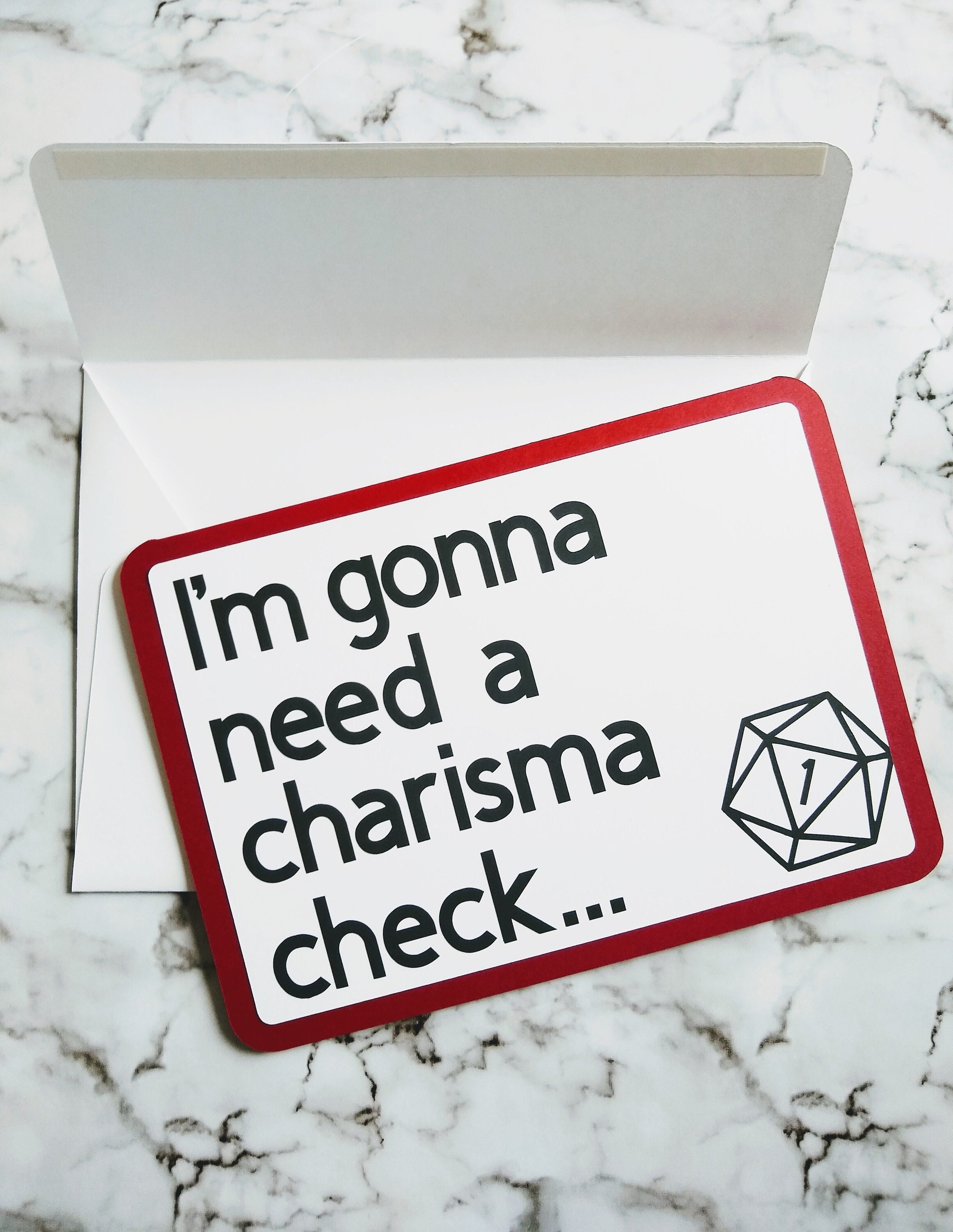 Dnd Valentines Cards - Charisma Check - Etsy