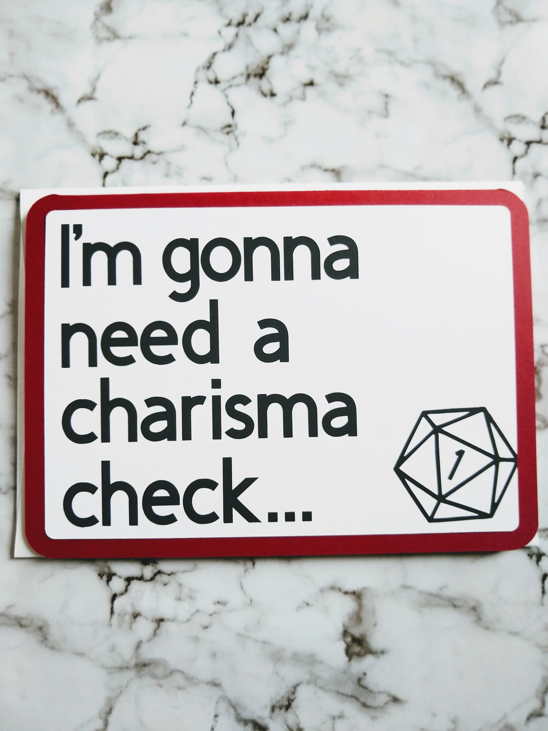 Dnd Valentines Cards - Charisma Check - Etsy