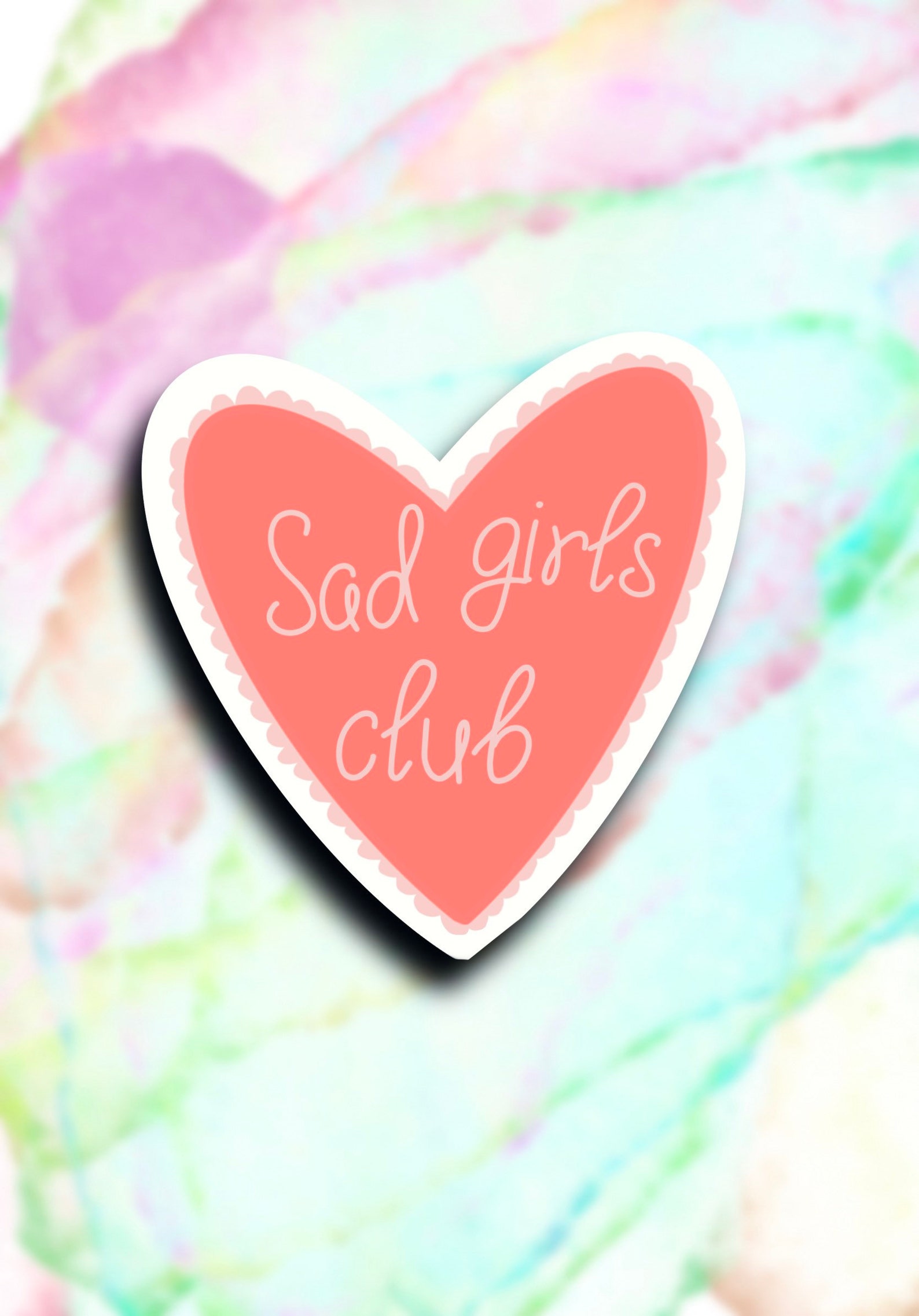 Sad Girls Club Waterproof Sticker Heart Sticker Girly Gifts | Etsy