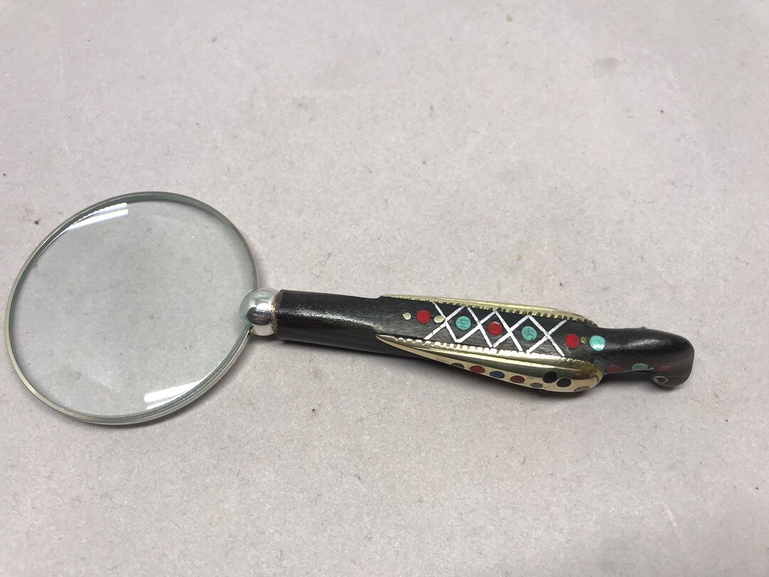 Antique Magnifying Glass Inlaid in the Shape of a Bird. Ideal Gift and ...