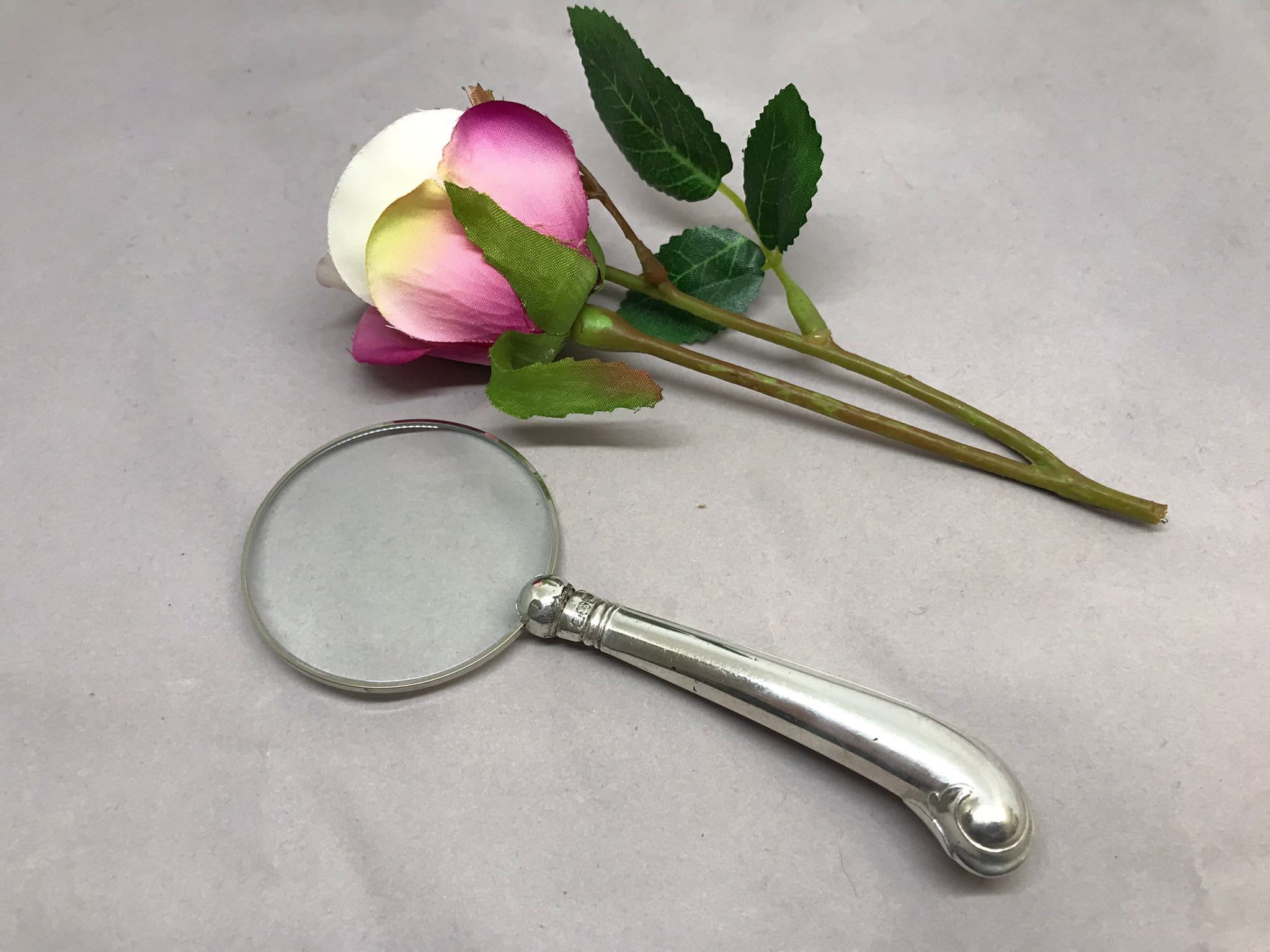 Antique, Pistol Grip, Sterling Silver Handle Magnifying Glass ...