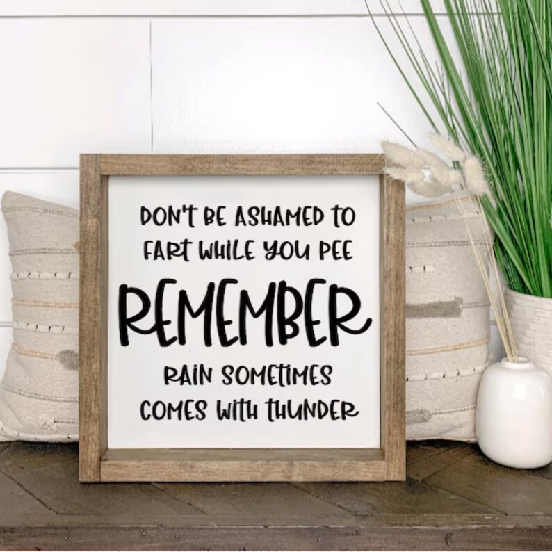 Funny Bathroom Sign, Office Restroom Decor, Small Wood Sign Bathroom ...