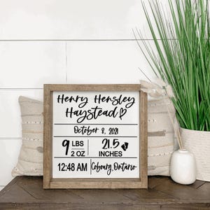 Custom Birth Statistics Wood Sign, Custom Nursery Sign, Baby Name Sign ...