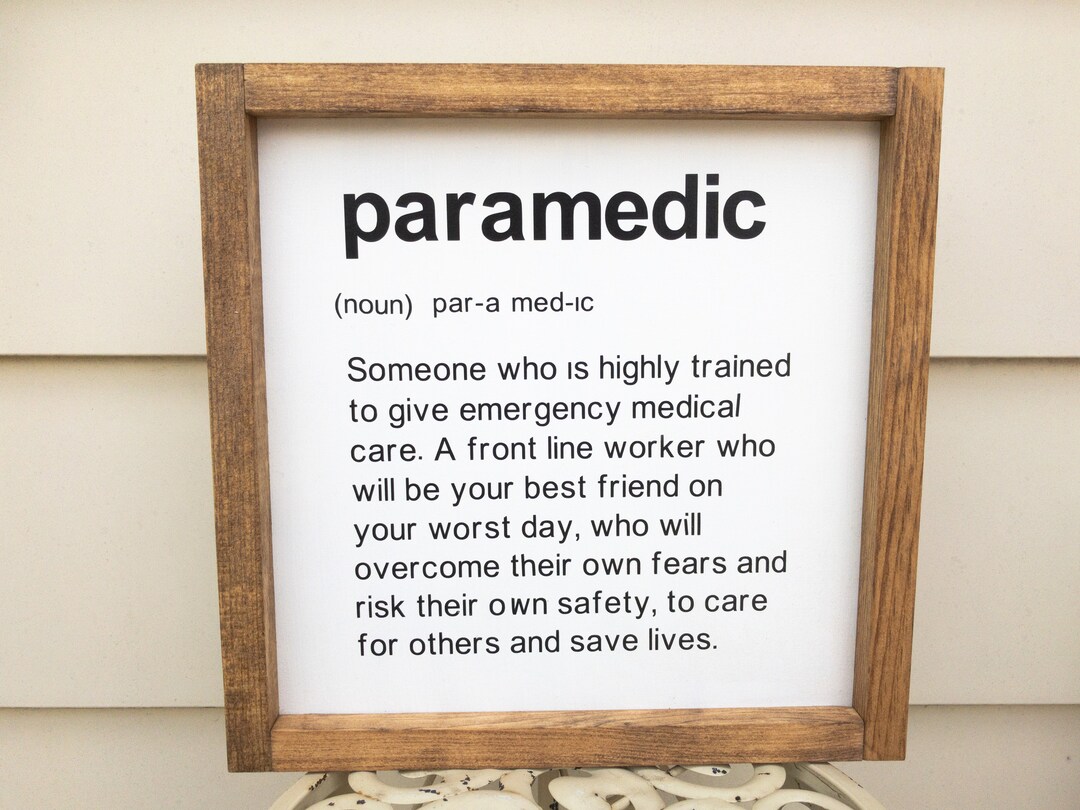 Paramedic Gift Definition Sign Gift for EMT First Responder Gift Thank ...