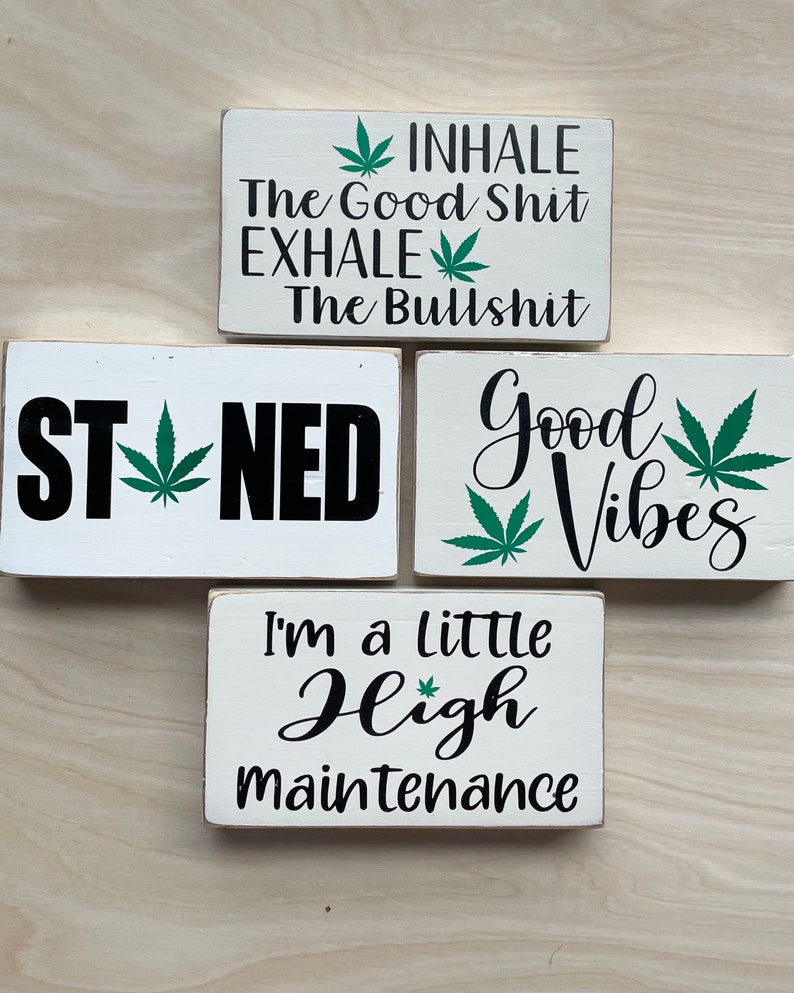 Cannabis Sign Humorous Mini Sign Stoner Sign Funny Weed - Etsy