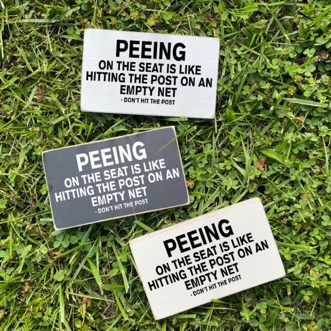 Peeing on the Seat Bathroom Sign Funny Small Sign Bathroom Decor ...