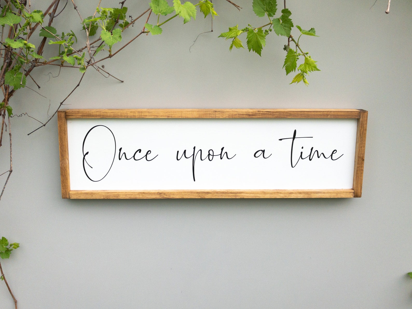 Once Upon a Time Sign Framed Wood Sign Nursery Playroom or - Etsy