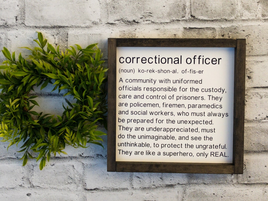Correctional Officer Definition Sign Thank You Gift - Etsy