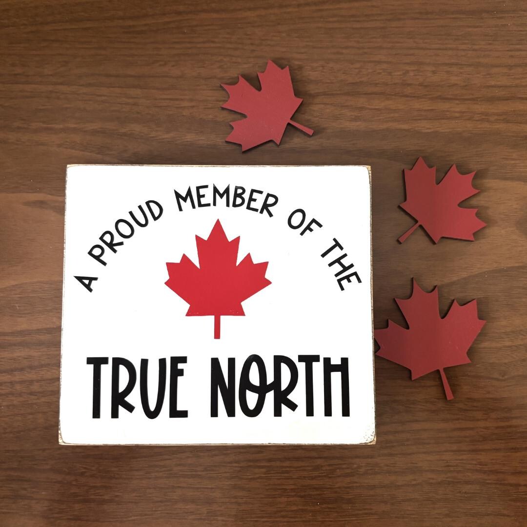 Canada Day Wood Signs Patriotic Decor Maple Leaf Proud Canadian Tiered ...